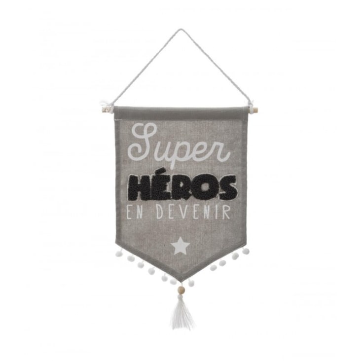 Bannière murale gris 36x25cm Super heros | Maisons du Monde