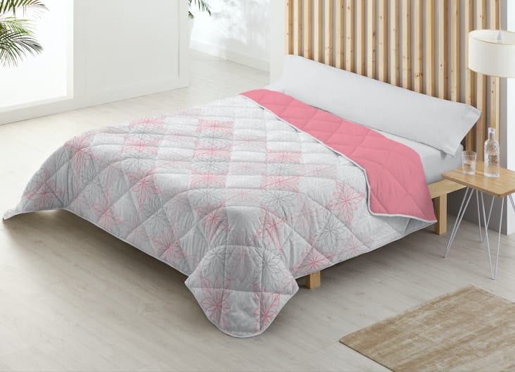 Edredón nórdico estampado reversible flow coral cama de 105cm Basic ...