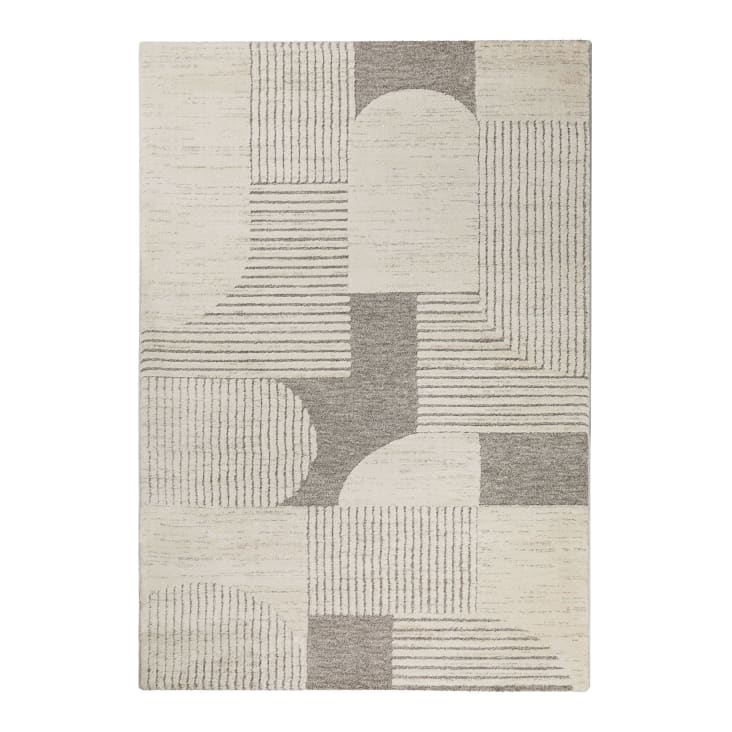 Tapis design à motif losanges et relief tons de beige 160x230 Mats | Maisons du Monde