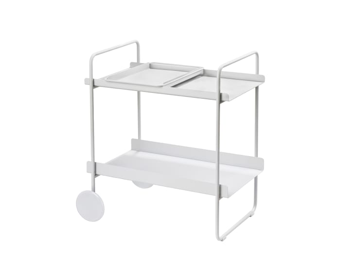 Chariot à cocktails en acier laqué gris clair A-cocktail trolley ...