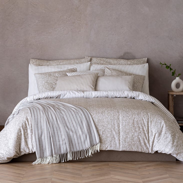 Funda nórdica reversible 100% algodón lino 155x220 cm | Maisons du Monde