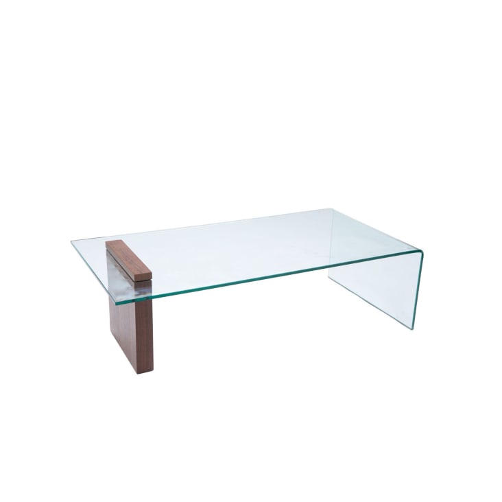 Table basse rectangulaire en bois et en verre L120 Elly | Maisons du Monde