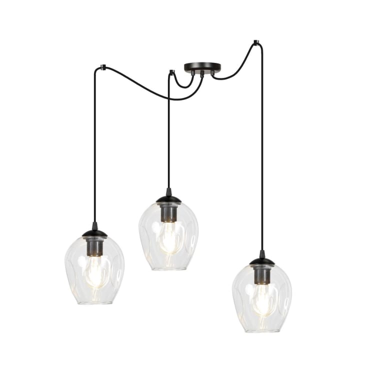 Lámpara colgante con pantallas de cristal transparentes regulables ...