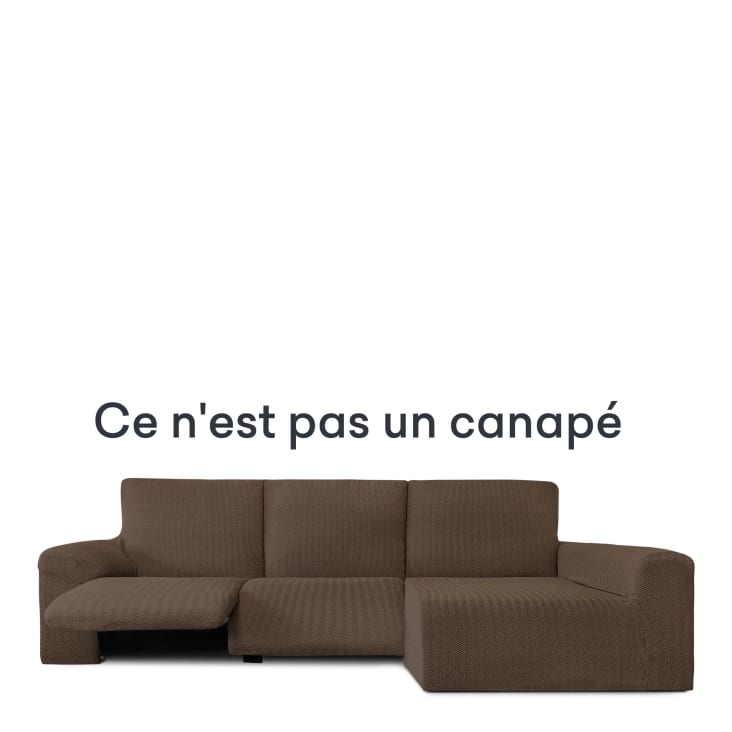 Funda de sofá chaise relax bielástica derecha marrón 250 - 360 cm Eysa ...