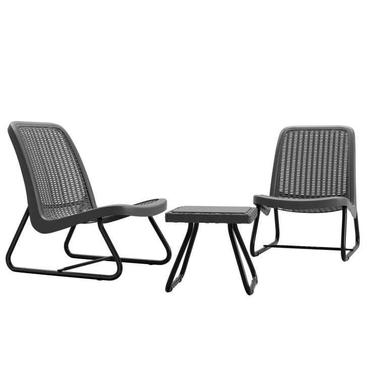 Conjunto De Muebles Jardín Para 2 Personas Y Diseño Ergonómico Gris