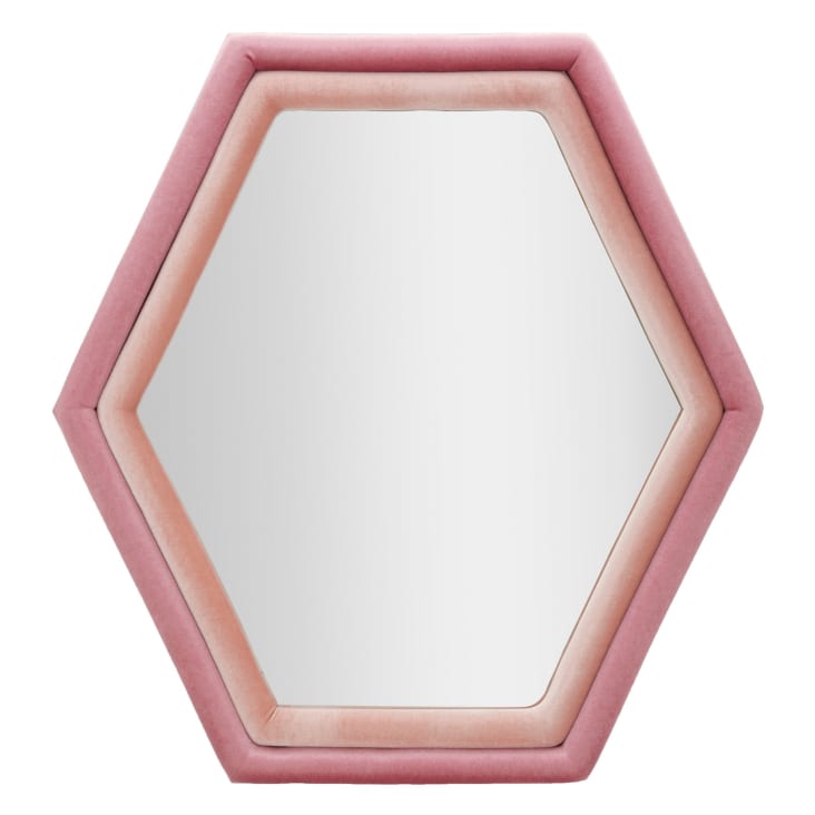 Espejo de pared de terciopelo rosa cm 75x4x80 Tony | Maisons du Monde