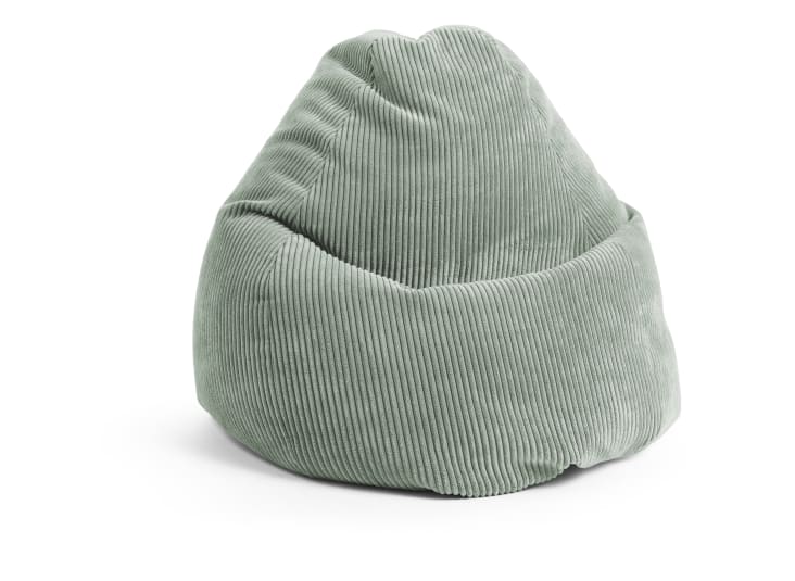 Pouf poire XXL d'intérieur velours grosse cote sauge 80x130 cm Shara | Maisons du Monde