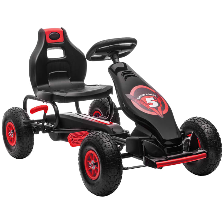Go kart a pedali bambini 5-12 anni con sedile regolabile rosso Homcom ...