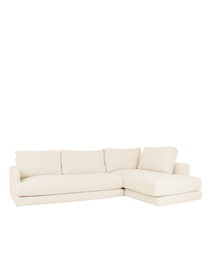 Sofá 3/4 plazas con chaise longue derecho tono blanco roto 275x190cm Laia | Maisons du Monde