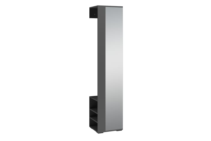 Garderobe mit Spiegel und Kleiderstange, B 40, H 184, T 35 cm, grau Ben ...