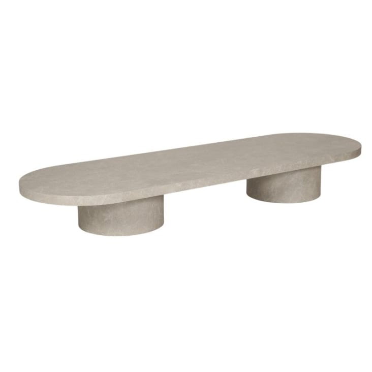 Table basse ovale effet marbre 190x60cm - Beige Narvik | Maisons du Monde