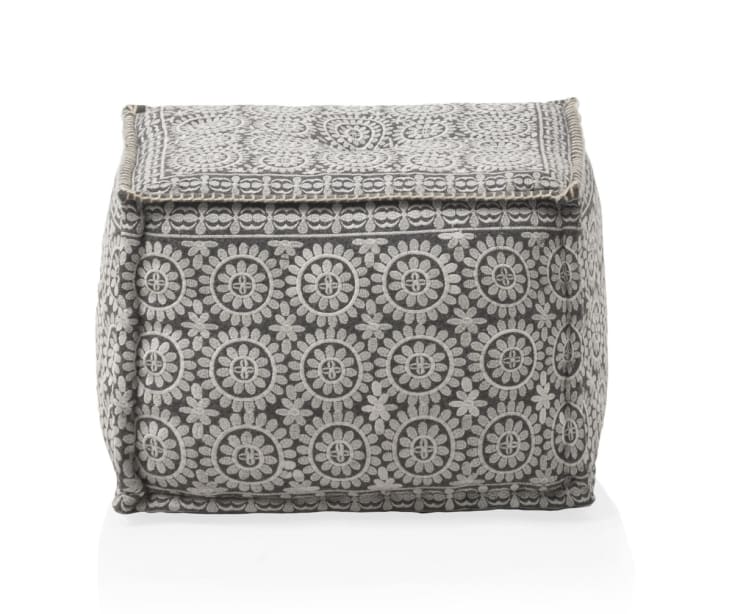 Puf rectangular textil color gris | Maisons du Monde