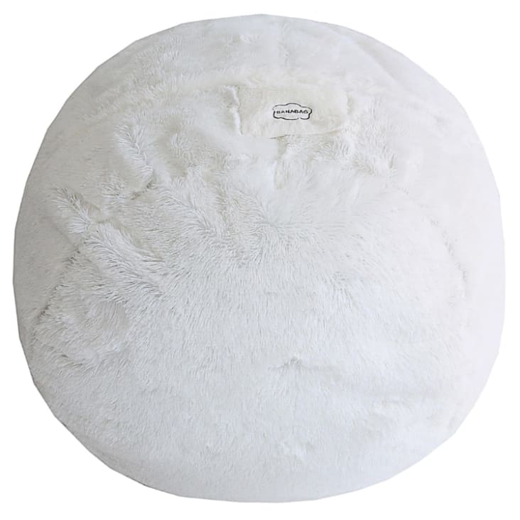 Puf gigante de pelo desenfundable blanco 160 cm | Maisons du Monde