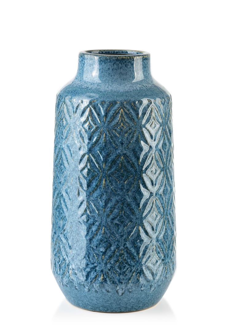 Vase aus Keramik 8,5x8,5x31cm blau Yarine | Maisons du Monde