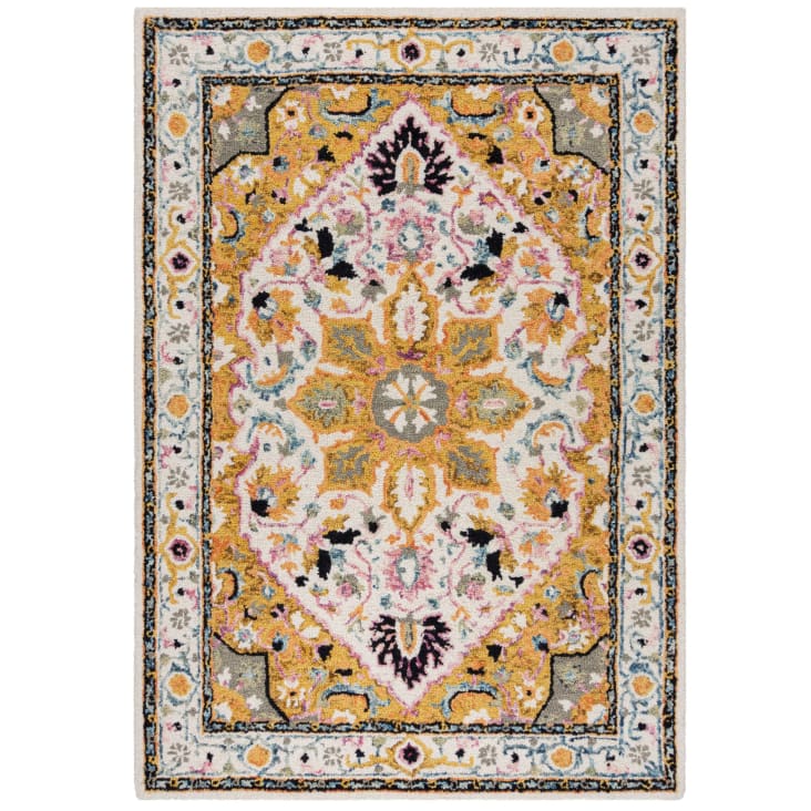 Tapis orientale en laine jaune 200x290 Dahlia | Maisons du Monde