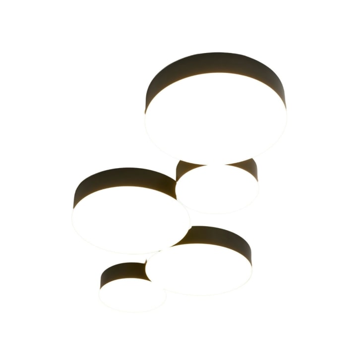 Plafonnier en métal et pvc Noir 53 cm Skavi | Maisons du Monde