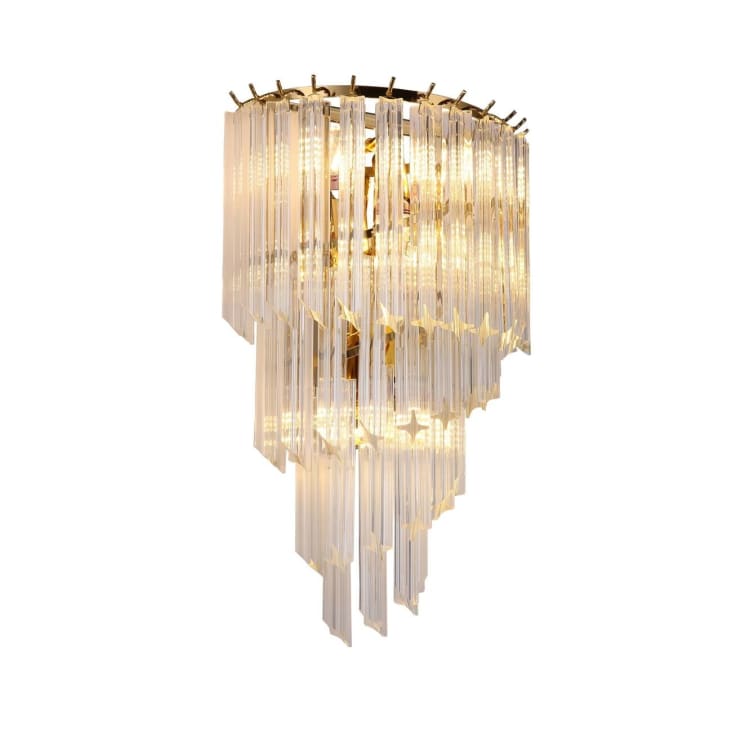 Stilvolle Wandleuchte mit herabhängenden Kristallanhängern -Zephia ...