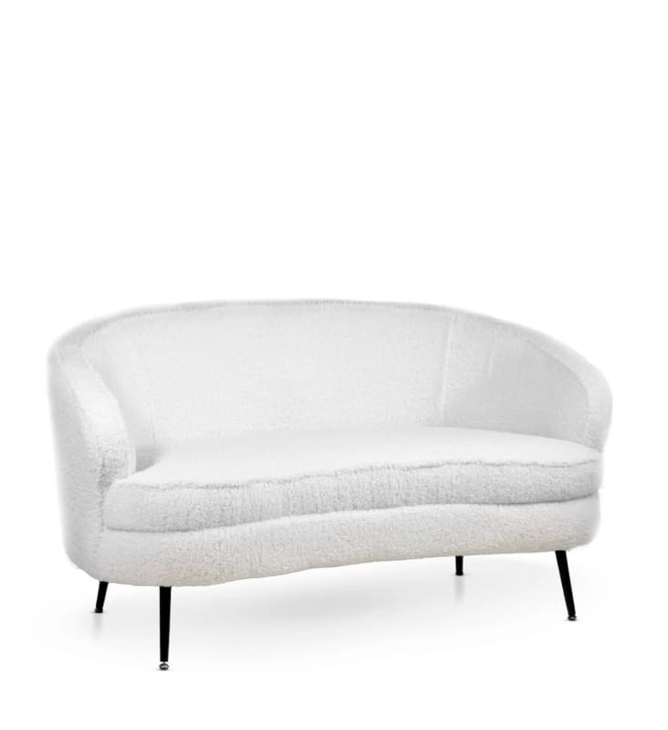 2 Sitzer Sofa aus Wolle und Eisen L 140 cm zweifarbig