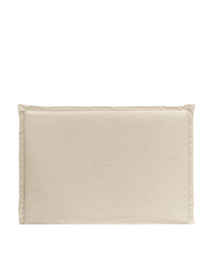 Testiera imbottita sfoderabile in lino beige 140x110cm Claire | Maisons ...