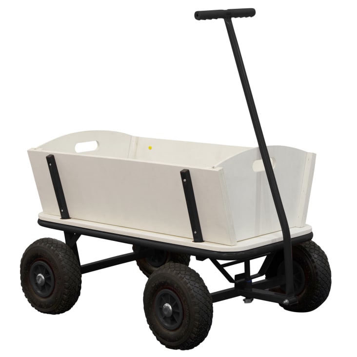 Bollerwagen aus Holz mit Luftreifen 94x61x97cm, schwarz Billy | Maisons ...