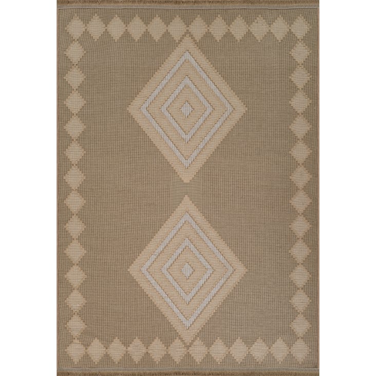 Alfombra bohemia de yute lavable beige/marfil 158x213 Keyuri | Maisons ...