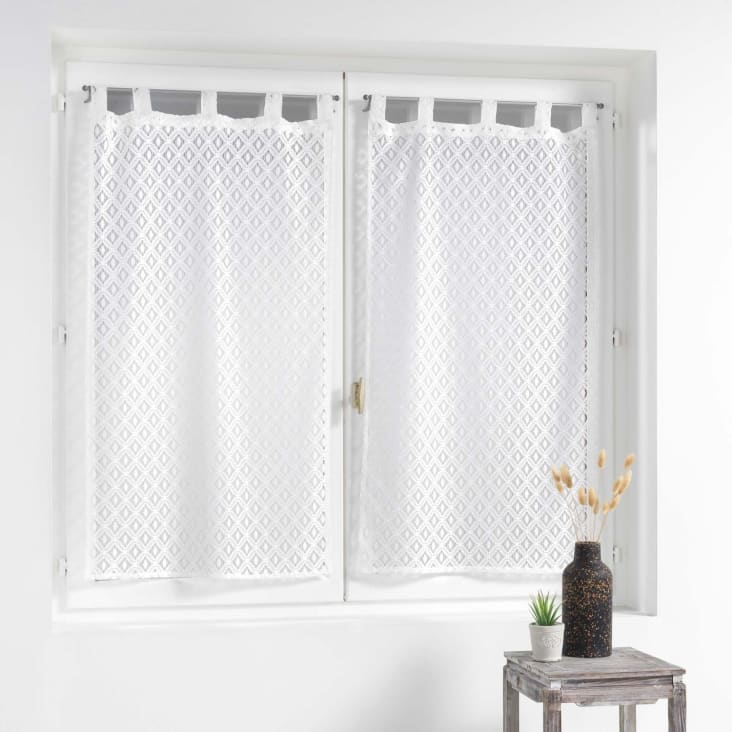 Paire de voilages blanc 60 x 90 cm Douceur d'intérieur | Maisons du Monde