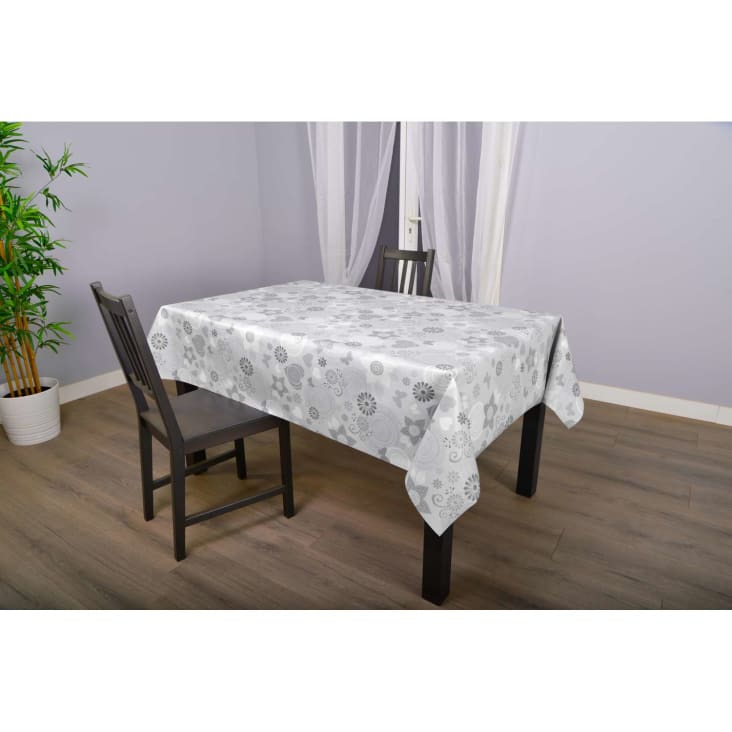 Nappe en toile cirée rectangulaire grise 140 x 250 cm | Maisons du Monde