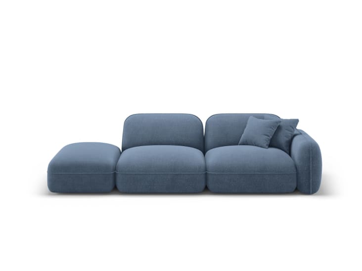 Divano modulare sinistro 3 posti in velluto jeans blu Lucien | Maisons ...