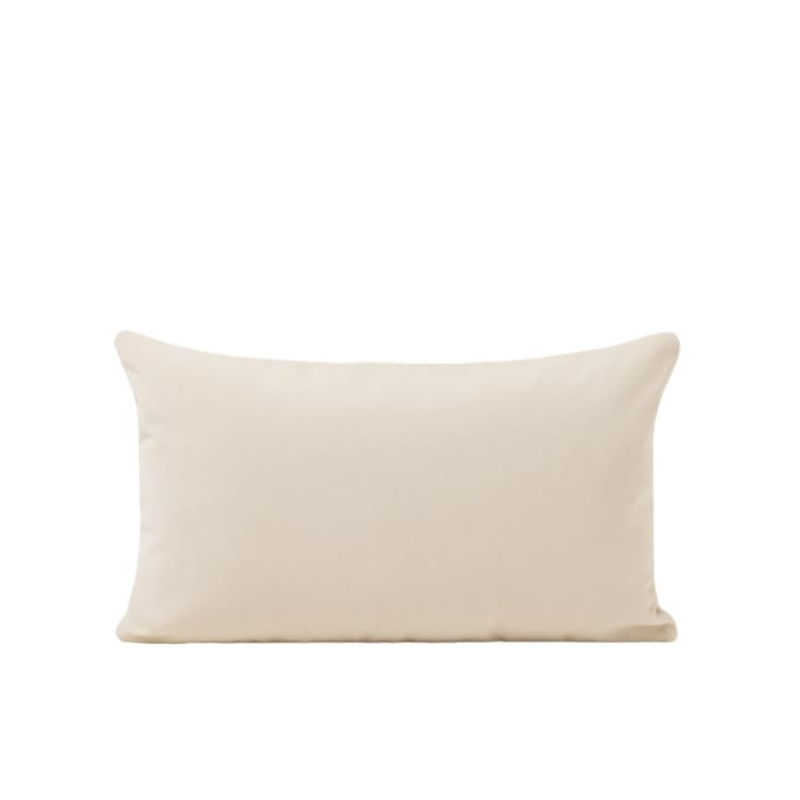 Housse de coussin à en Velours mat au tissage dense Ecru Matia ...