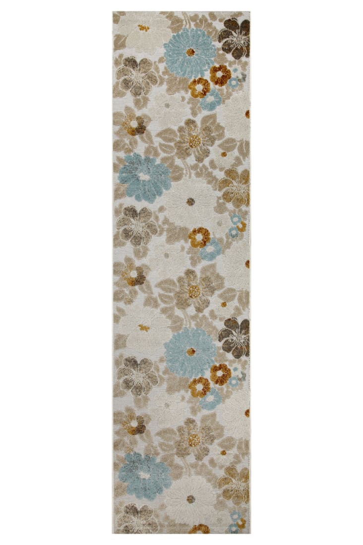 Tapis intérieur/extérieur vintage motif floral 80x230 Beach flower ...