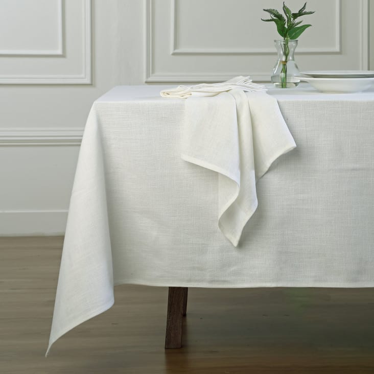Mantel algodón blanco 150x300 Louis | Maisons du Monde