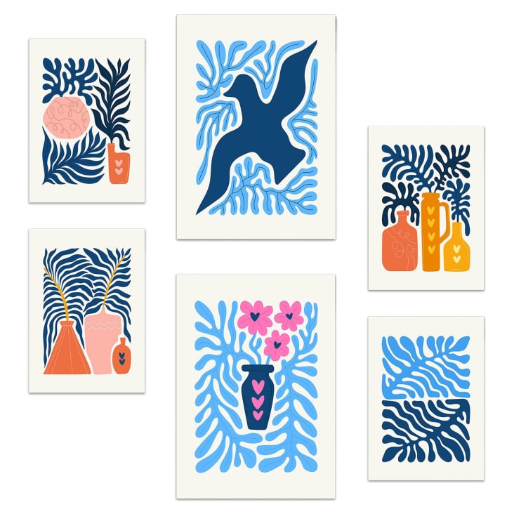 Set de 6 laminas, impresión en papel, sin marcos, a3 & a4 Hojas azules ...