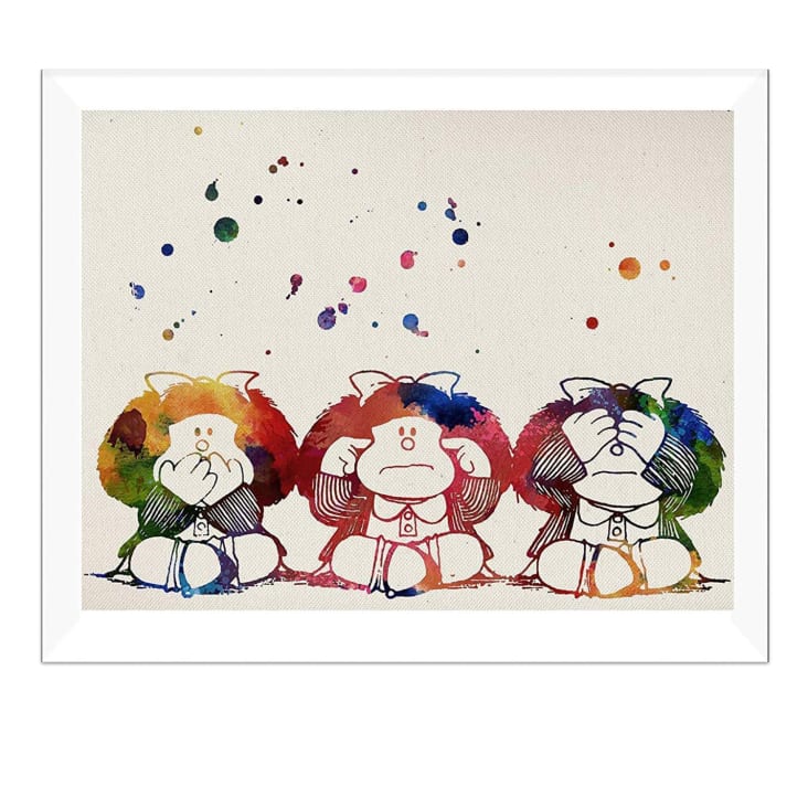 Poster, stampa su carta, senza cornici, a4 Mafalda en acuarela ...