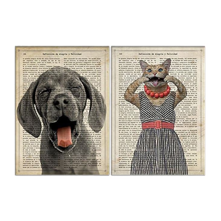 Set de 2 laminas, impresión en papel, sin marcos, a3 Animales burlones ...