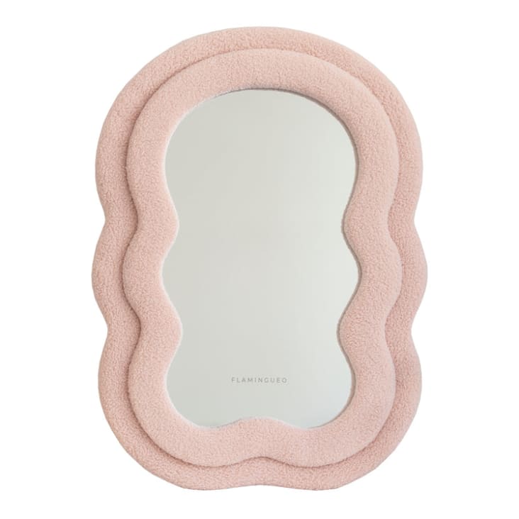 Espejo pared ondulado tejido rizo 70x50x4cm rosa | Maisons du Monde