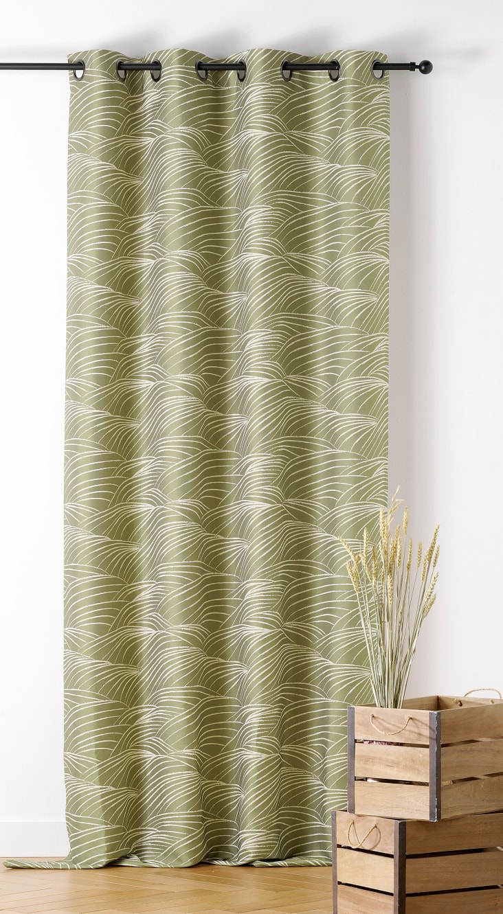 Rideau motif dune vert olive 140x240cm | Maisons du Monde
