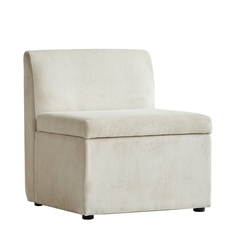 Divano modulare 1 posto in velluto a coste beige | Maisons du Monde