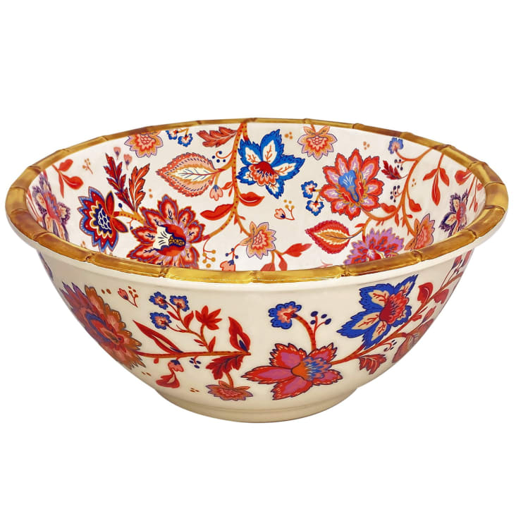 Grand saladier profond en mélamine 25 cm en imprimé fleurs indiennes ...