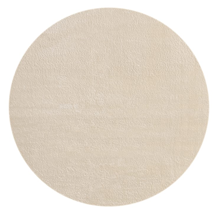 Tappeto lavabile e antiscivolo, tinta unita, beige, 200 cm, rotondo Relax | Maisons du Monde
