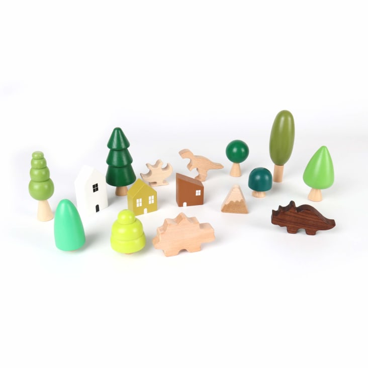 Juego de bosque prehistórico y casitas de madera para niños | Maisons ...