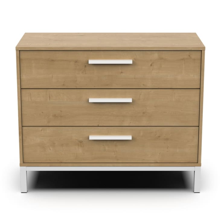 Commode 3 tiroirs décor chêne et noir mat - L90,7 cm Craft | Maisons du Monde