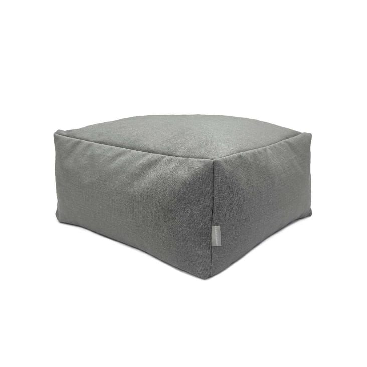 Puff desenfundable de algodón 50x50x25 cm gris | Maisons du Monde