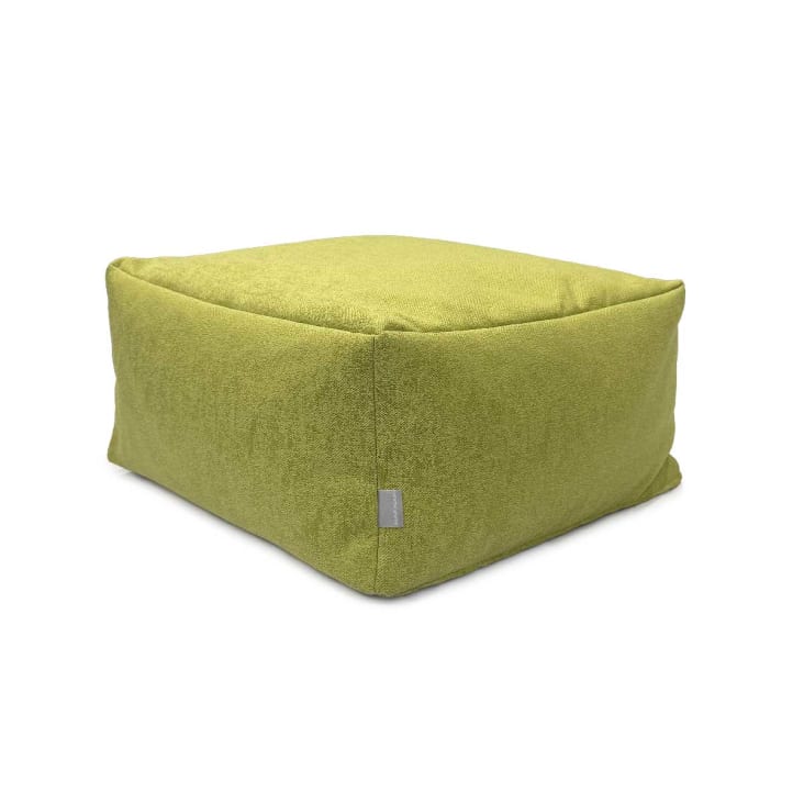 Puff desenfundable de algodón 50x50x25 cm verde | Maisons du Monde