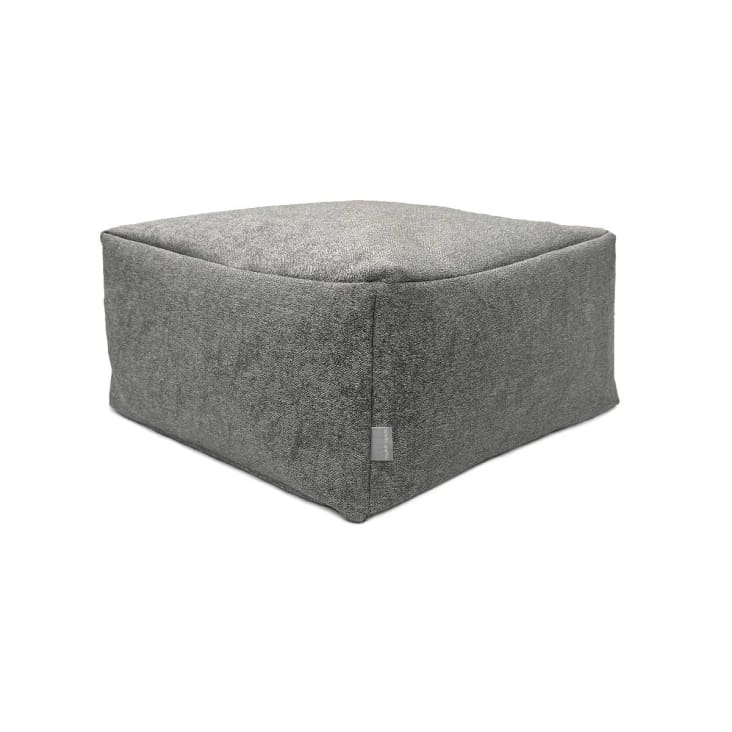 Puff desenfundable de algodón 50x50x25 cm gris | Maisons du Monde