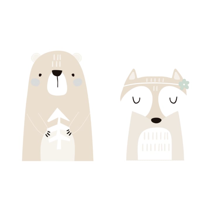 Sticker en vinyle XL animaux de la forêt vert Woodland friends ...