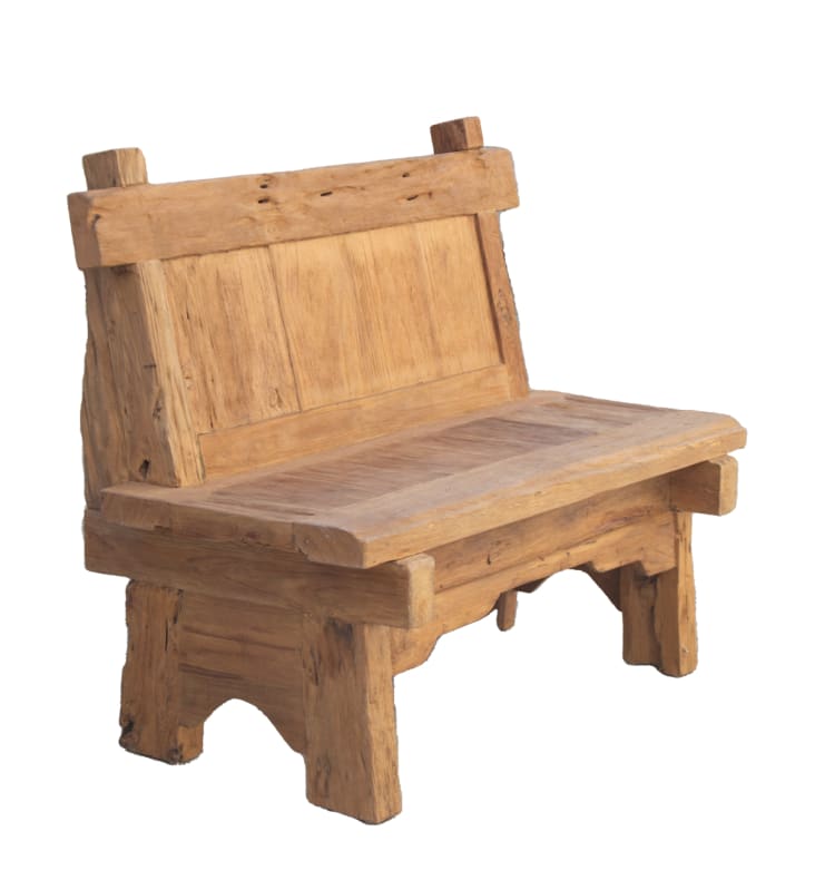 Banco rústico de madera beige anch. 120 cm Merida | Maisons du Monde