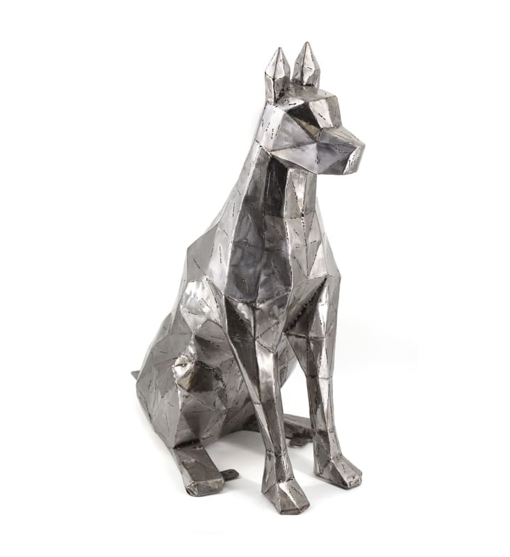 Figure chien en fer argenté | Maisons du Monde