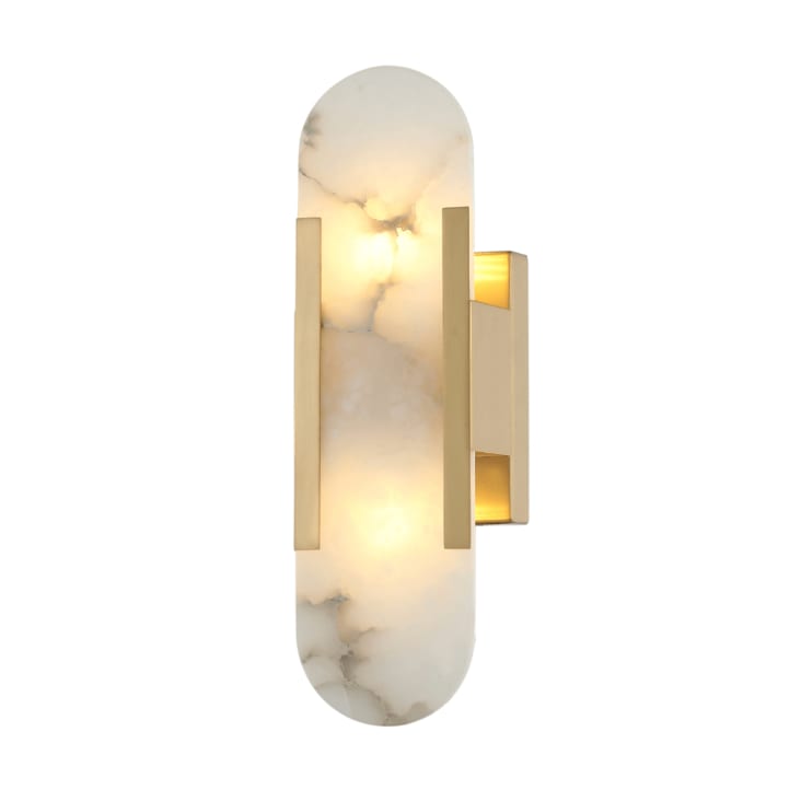 Applique en métal et albâtre blanc et doré 35.5 cm Enola | Maisons du Monde