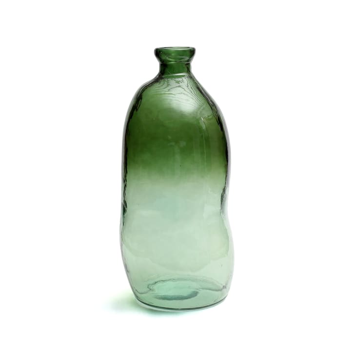 Vase en forme de bouteille en verre recyclé vert h34 2025_summer ...