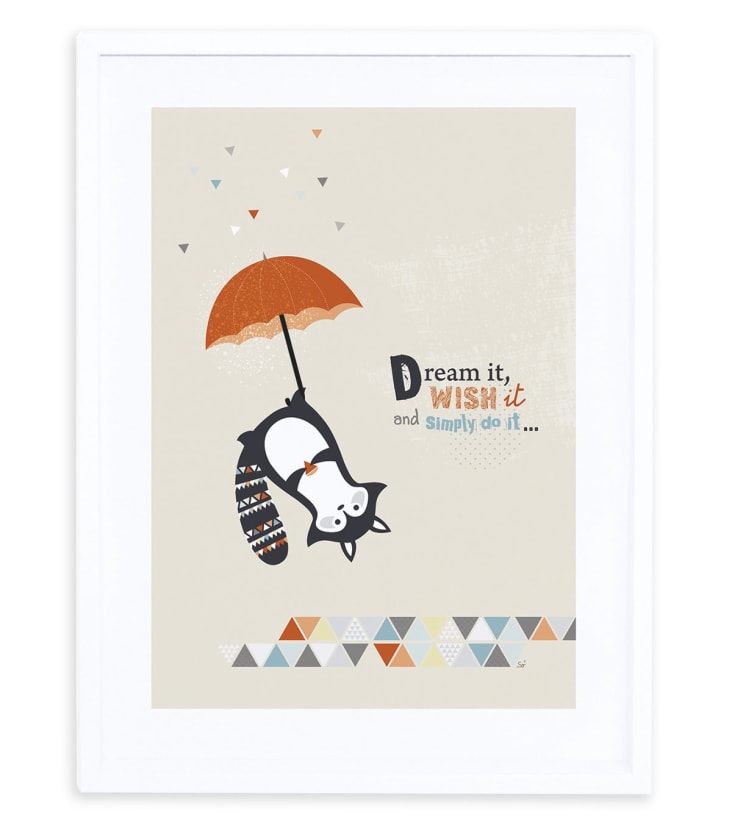 Affiche raton laveur 30 x 40 cm Maki & kitsune | Maisons du Monde